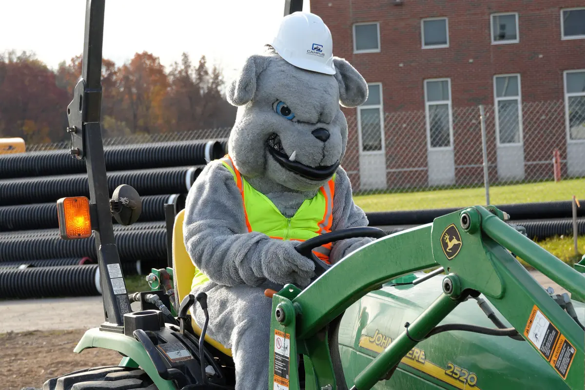 Livonia CSD Mascot Visits Campus Project Team | Campus Construction ...